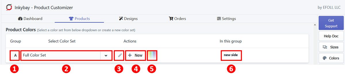 Managing Product Colors - Product Customization Software for Print Shops