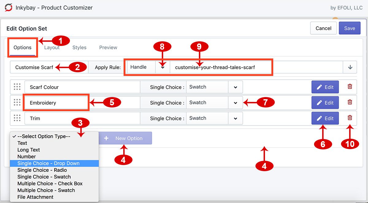 Product Option - Product Customization Software for Print Shops