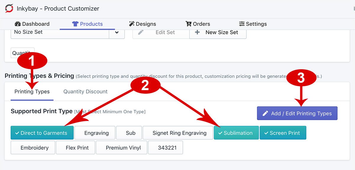 Printing Types & Customization Pricing - Product Customization Software ...