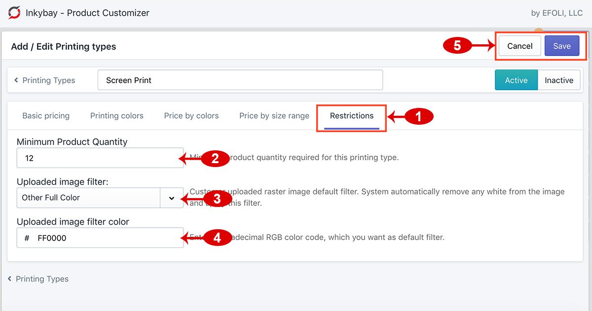 Printing Types & Customization Pricing - Product Customization Software ...