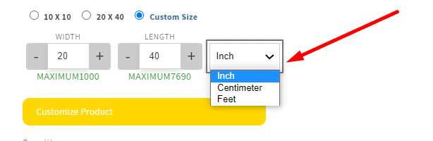 Dynamic Sheet Free size - Product Customization Software for Print Shops